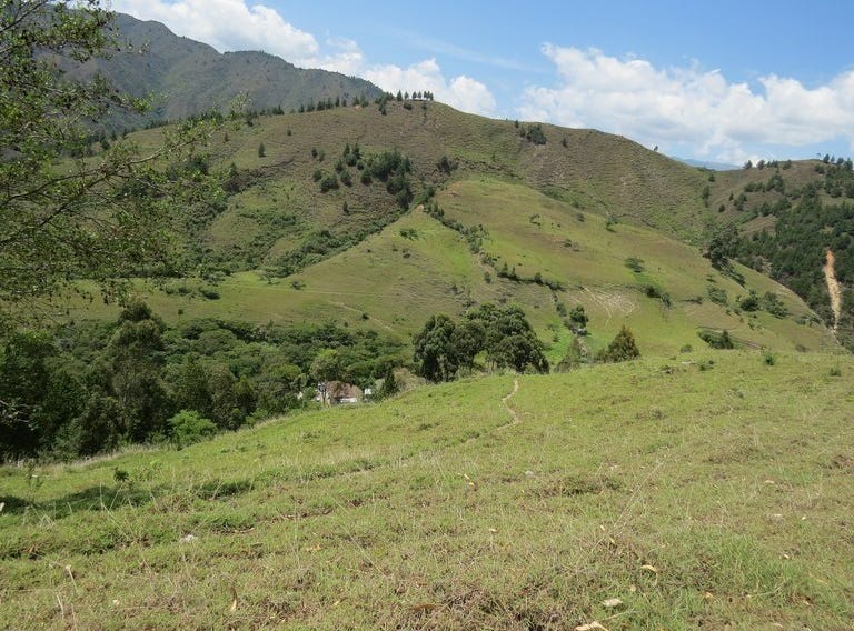 Land with Inca archaeological vestiges, panoramic views of two valleys ...